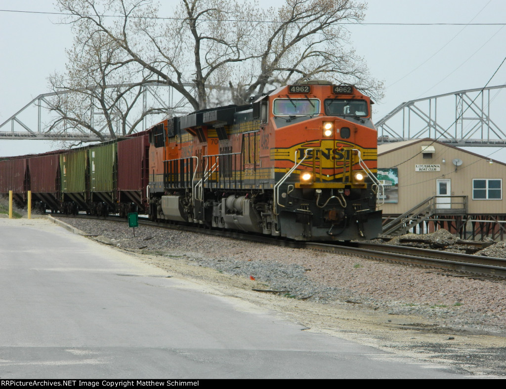 Empty Grain Southbound Through Louisiana